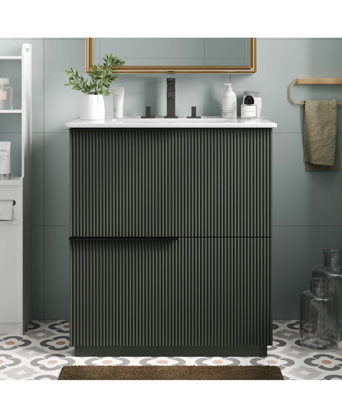 Click here for Sillysis 30" Modern Fluted Bathroom Vanity Ca... prices