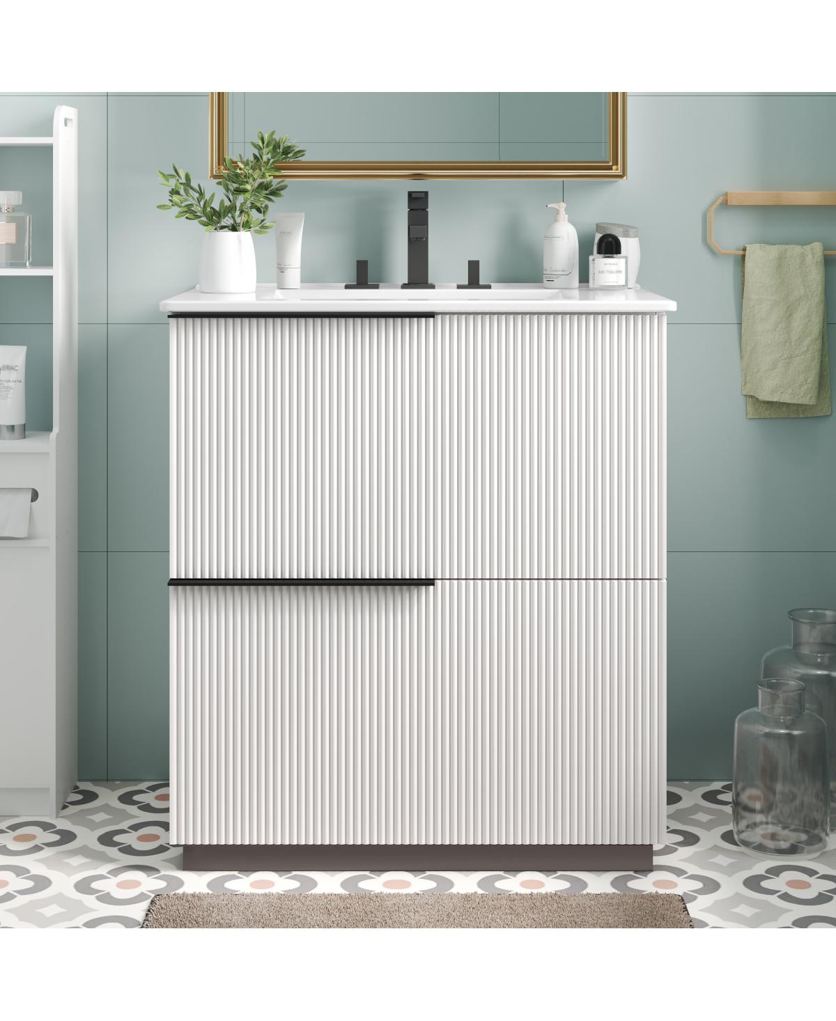 Click here for Sillysis 30" Modern Fluted Bathroom Vanity Ca... prices