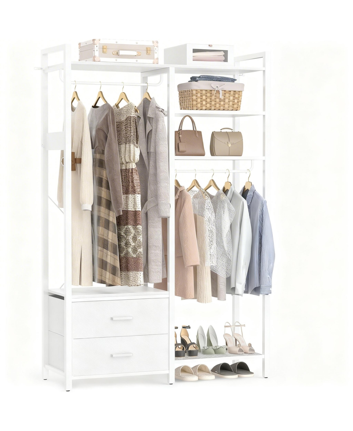 Click here for Yigii Reversible Hanging Clothes Rack with Drawers... prices