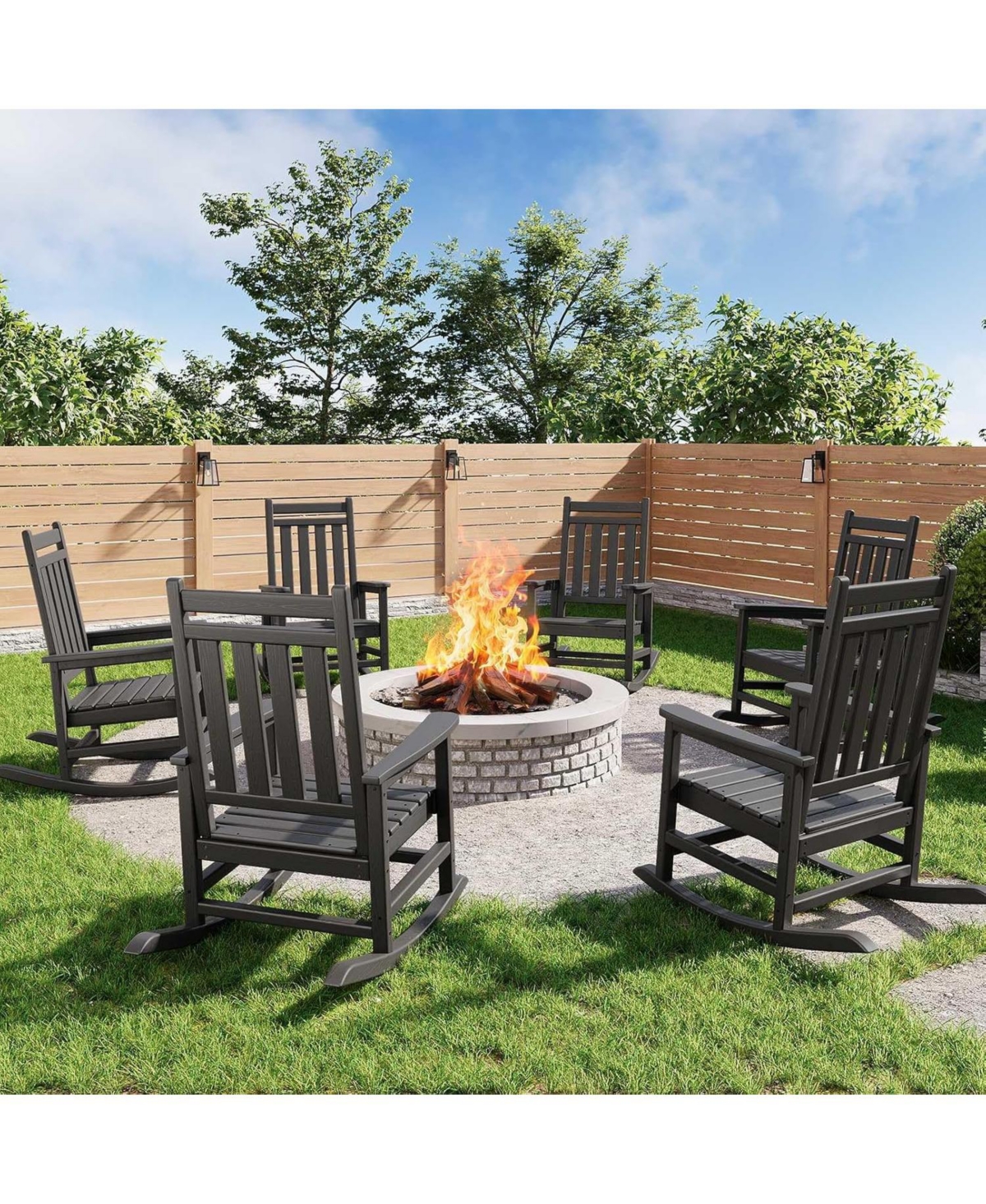 Click here for gaomon Hdpe Rocking Chair Outdoor Set of 6 - Poly... prices