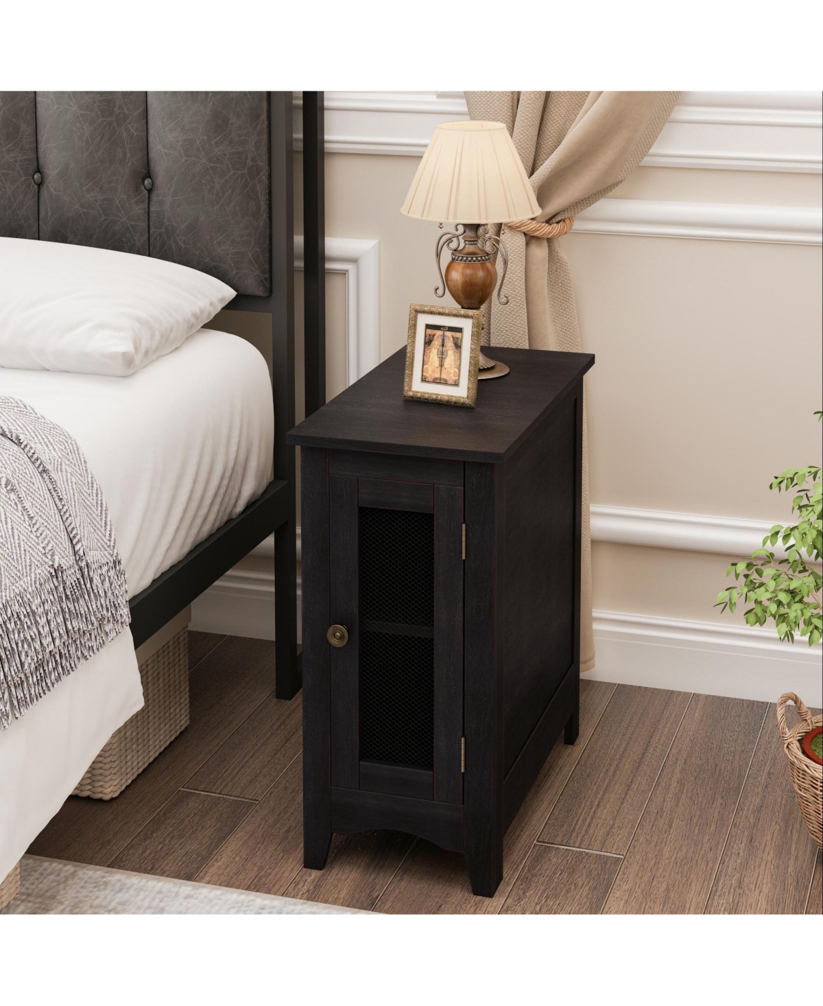 Click here for Rainsken Narrow Rectangle Nightstand  Modern Stora... prices