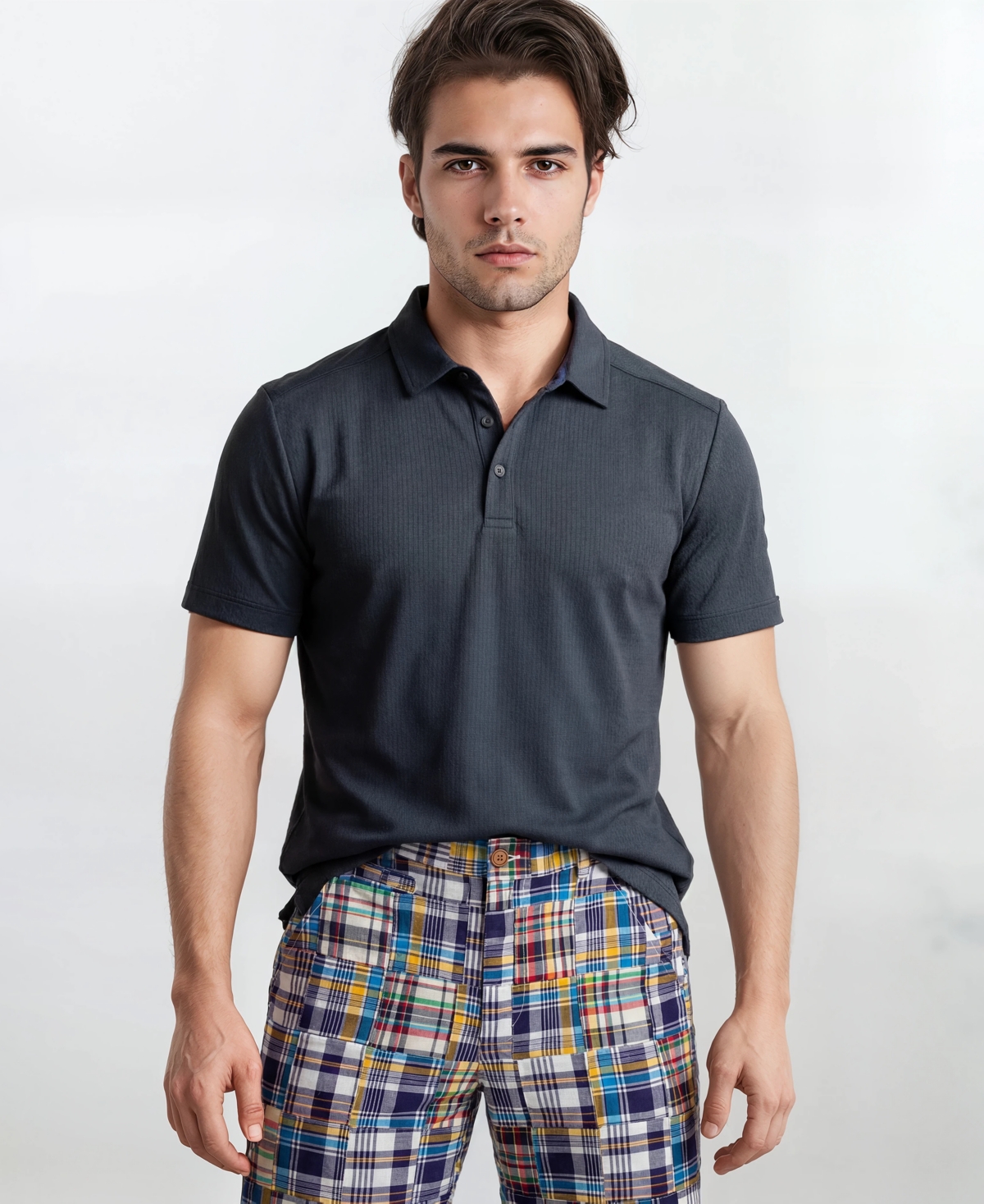 Click here for Vintage 1946 Mens Regular-Fit Polo Shirt - Charcoa... prices