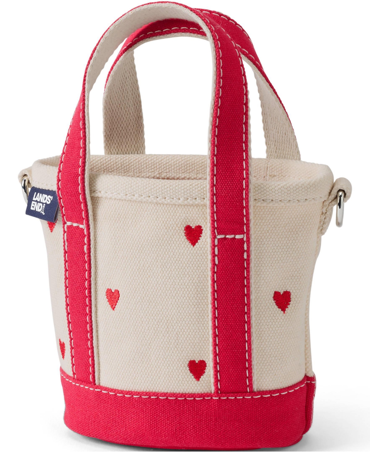 Click here for Lands End Mini Embroidered Open Top Canvas Tote Ba... prices