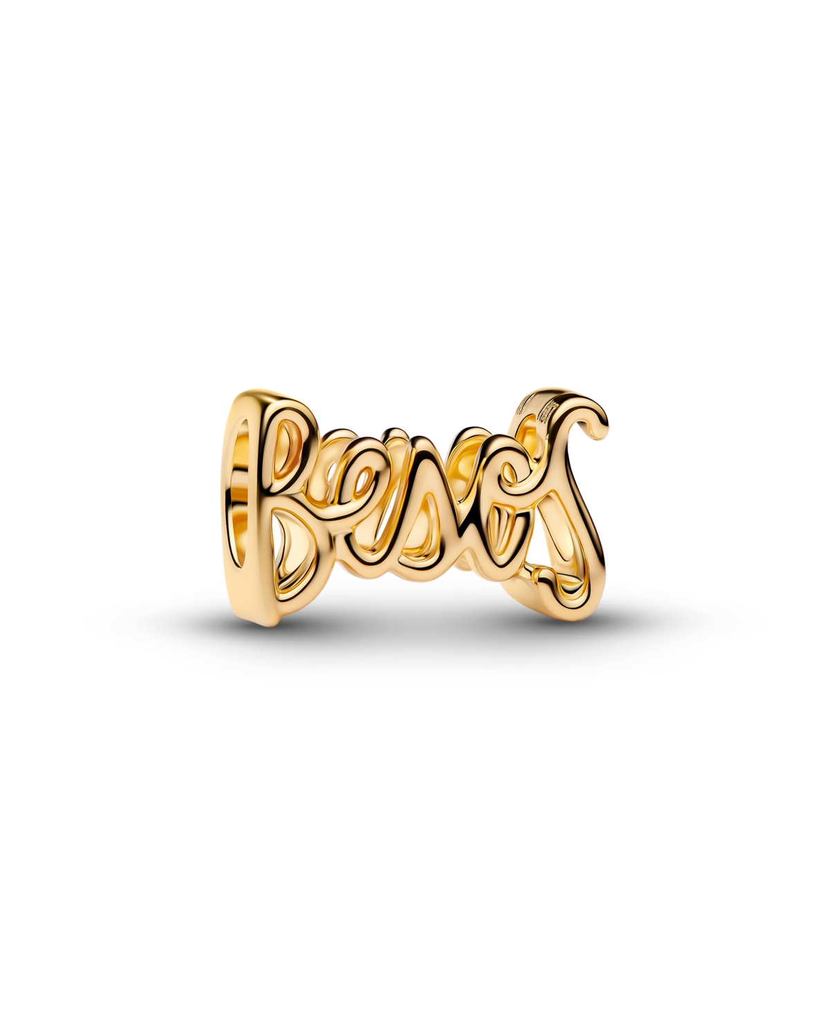 Click here for Pandora Besos Script Charm - Gold prices