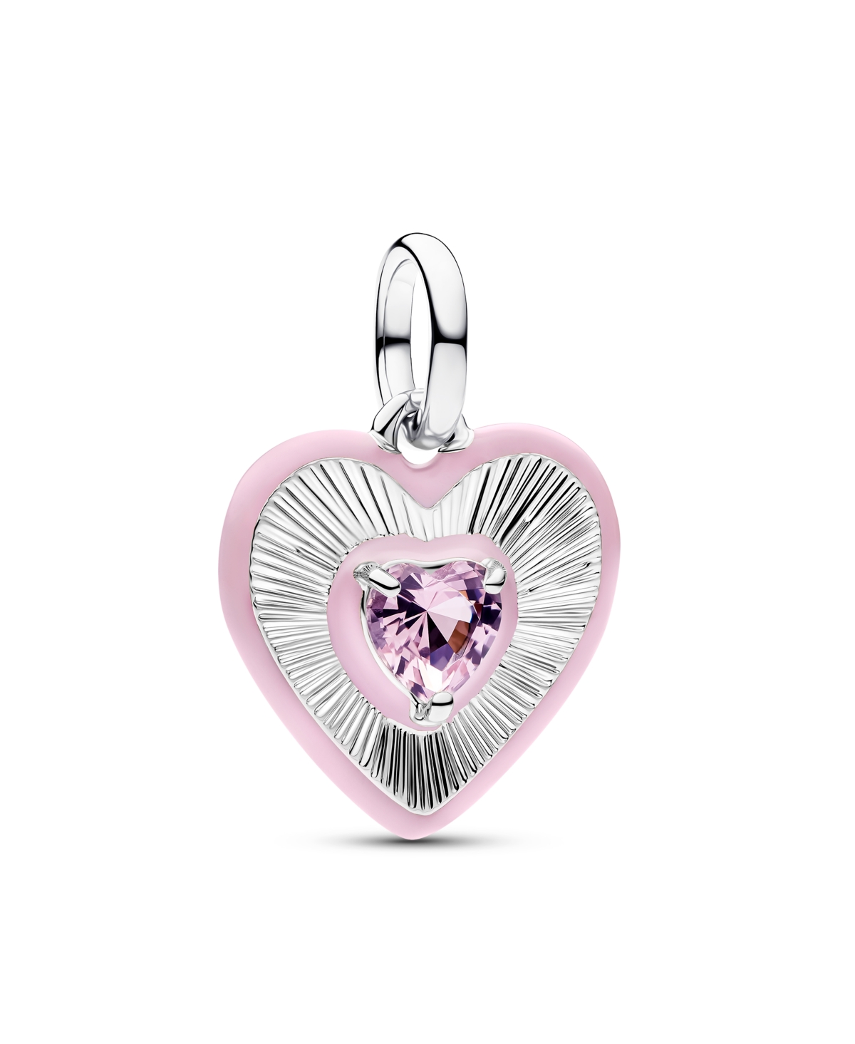 Click here for Pandora Radiating Pink Heart Medallion Charm - Sil... prices