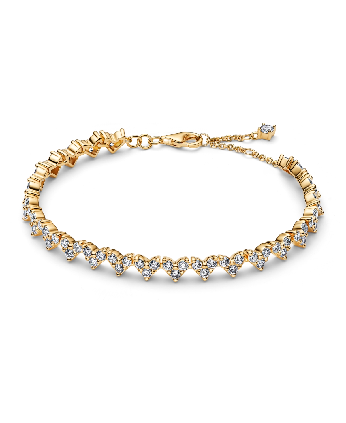 Click here for Pandora Triple Stone Heart Bracelet - Gold prices