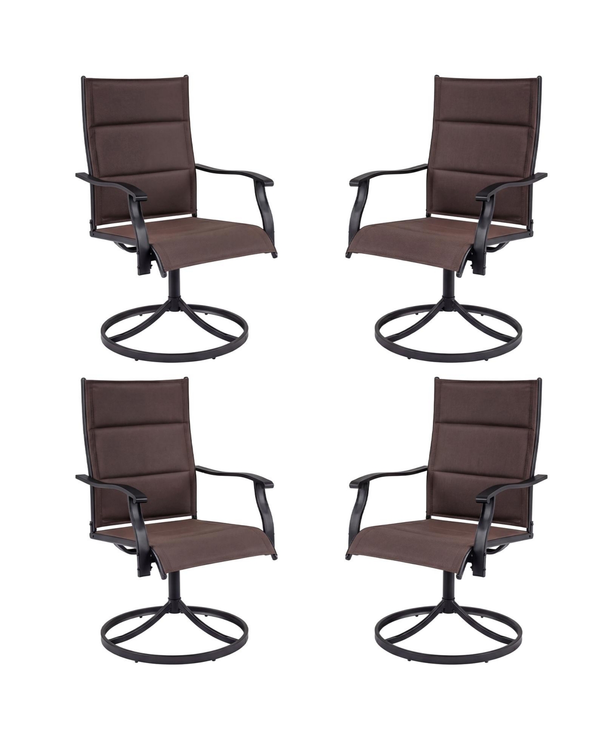 Click here for Gymax Padded Patio Swivel Chairs Set of 4 Ergonomi... prices