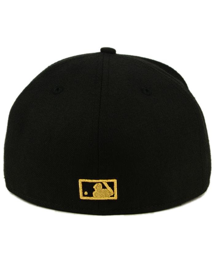 New Era Texas Rangers Black On Metallic Gold 59FIFTY Fitted Cap - Macy's