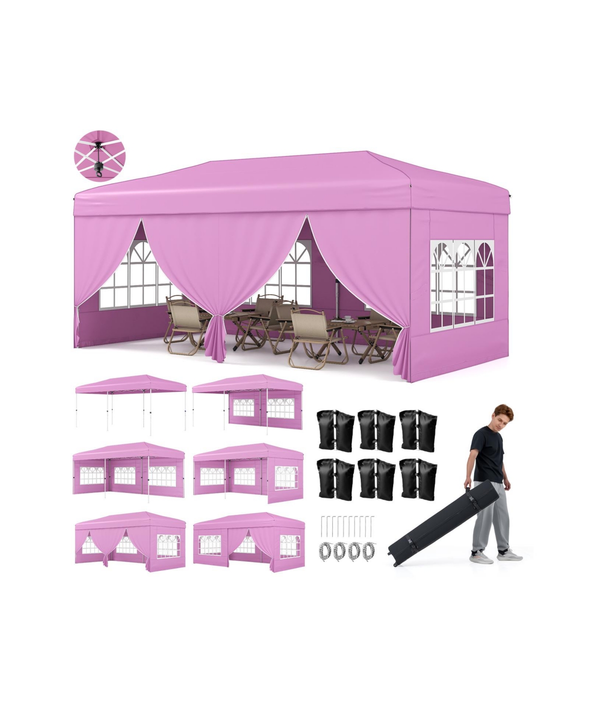Click here for Mecaleft Pop-Up Canopy Tent with 6 Sidewalls  Inst... prices