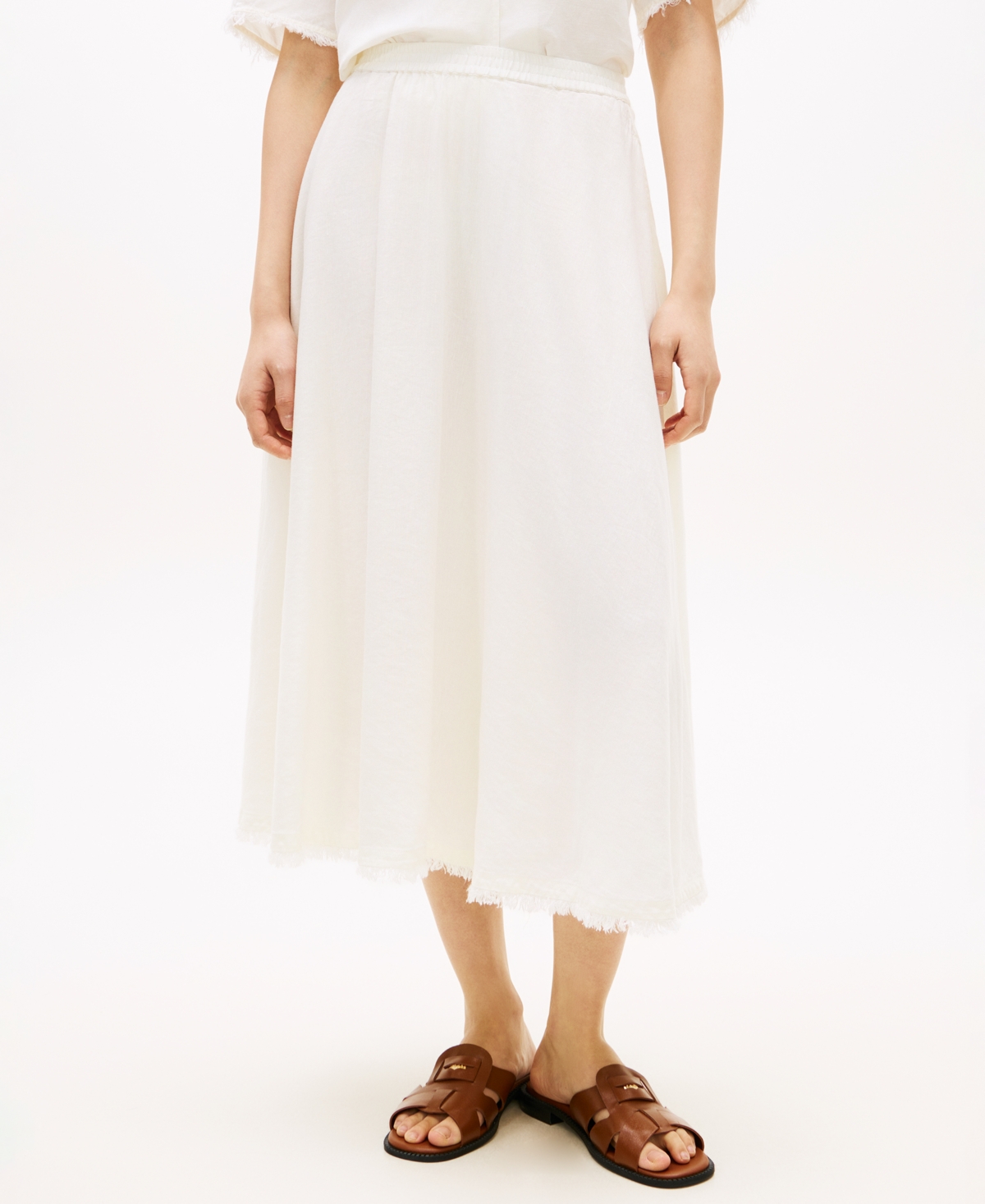 Click here for Tommy Hilfiger Womens Pull-On Midi Skirt - Ivory S... prices