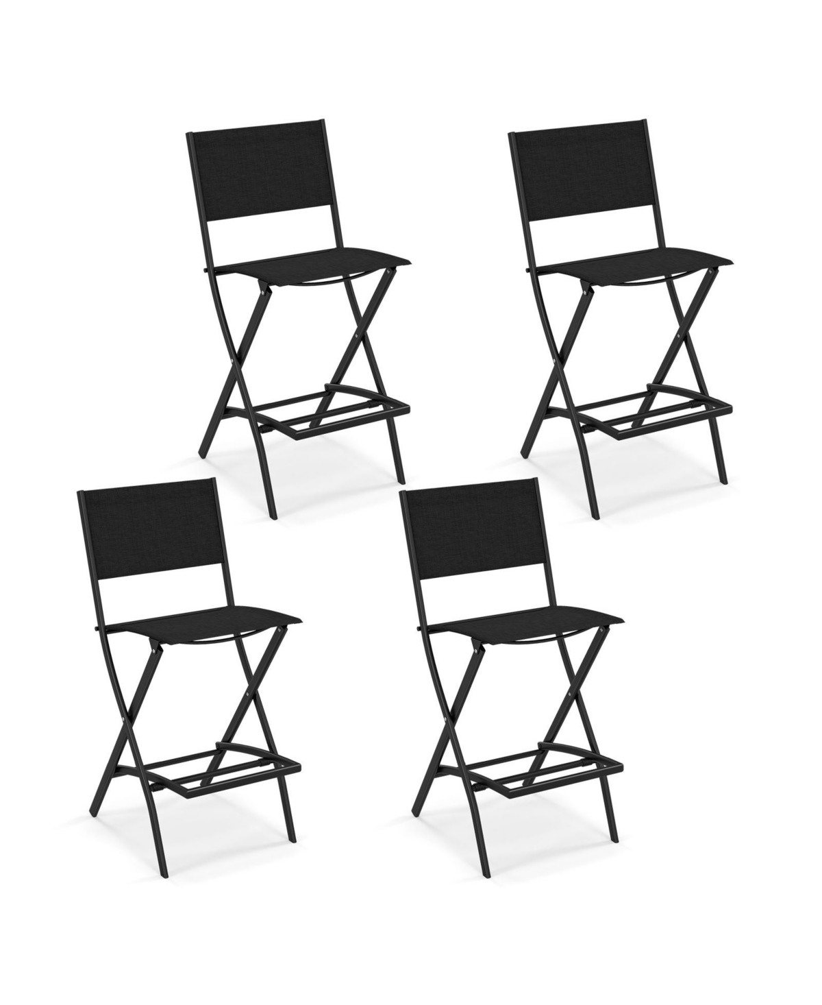 Click here for Gymax Folding Bar Stools Set of 4 Patio Sling Chai... prices