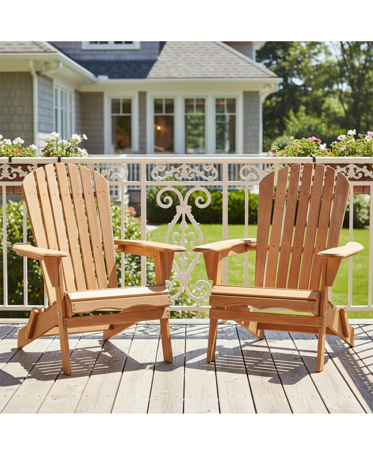Click here for Clihome Outdoor Wooden Folding Adirondack Chair Se... prices