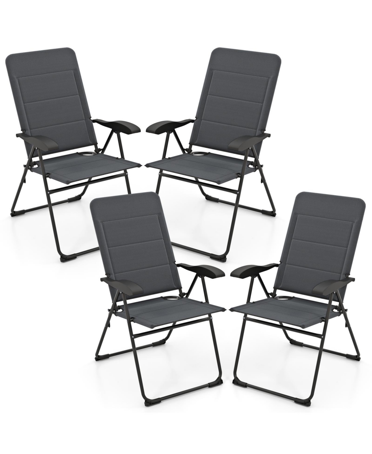 Click here for Gymax 4PCS Patio Folding Chairs Back Adjustable Re... prices