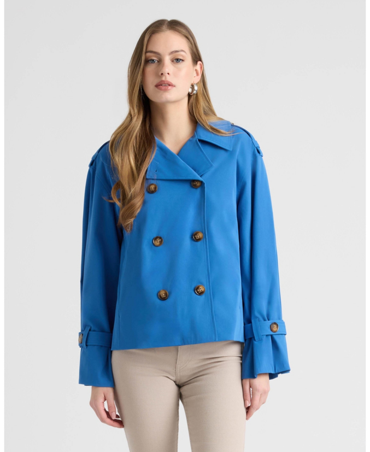 Click here for Nvlt Womens Double Breasted Short Trench Coat - De... prices