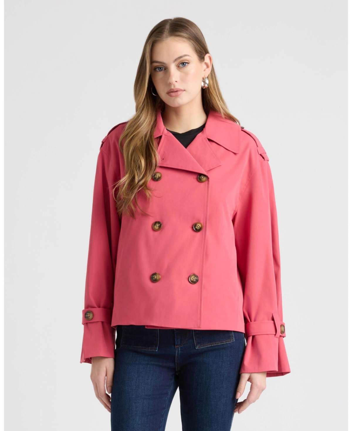 Click here for Nvlt Womens Double Breasted Short Trench Coat - Pi... prices