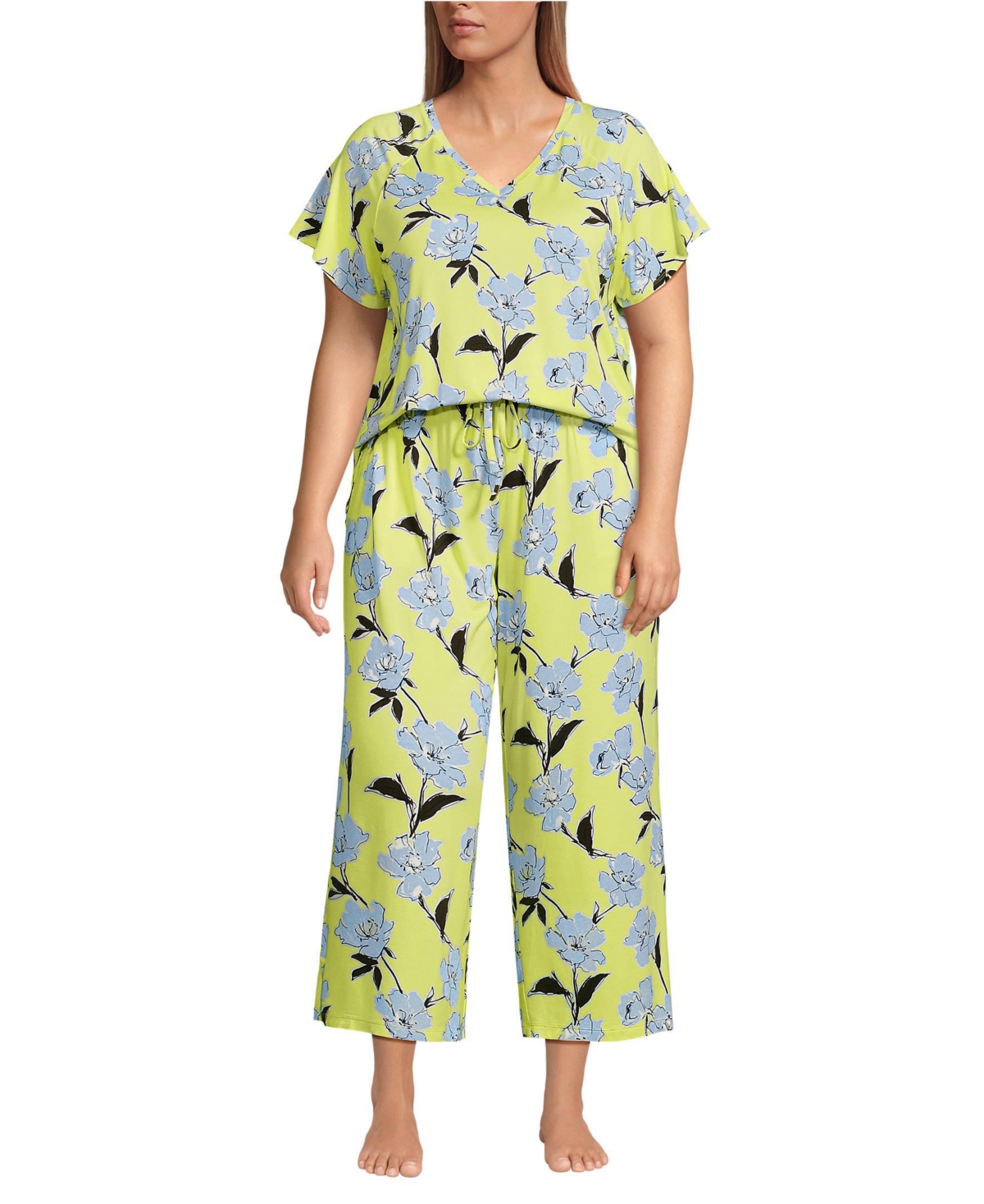 Click here for Lands End Plus Size Cooling Pajama Set - Short Sle... prices