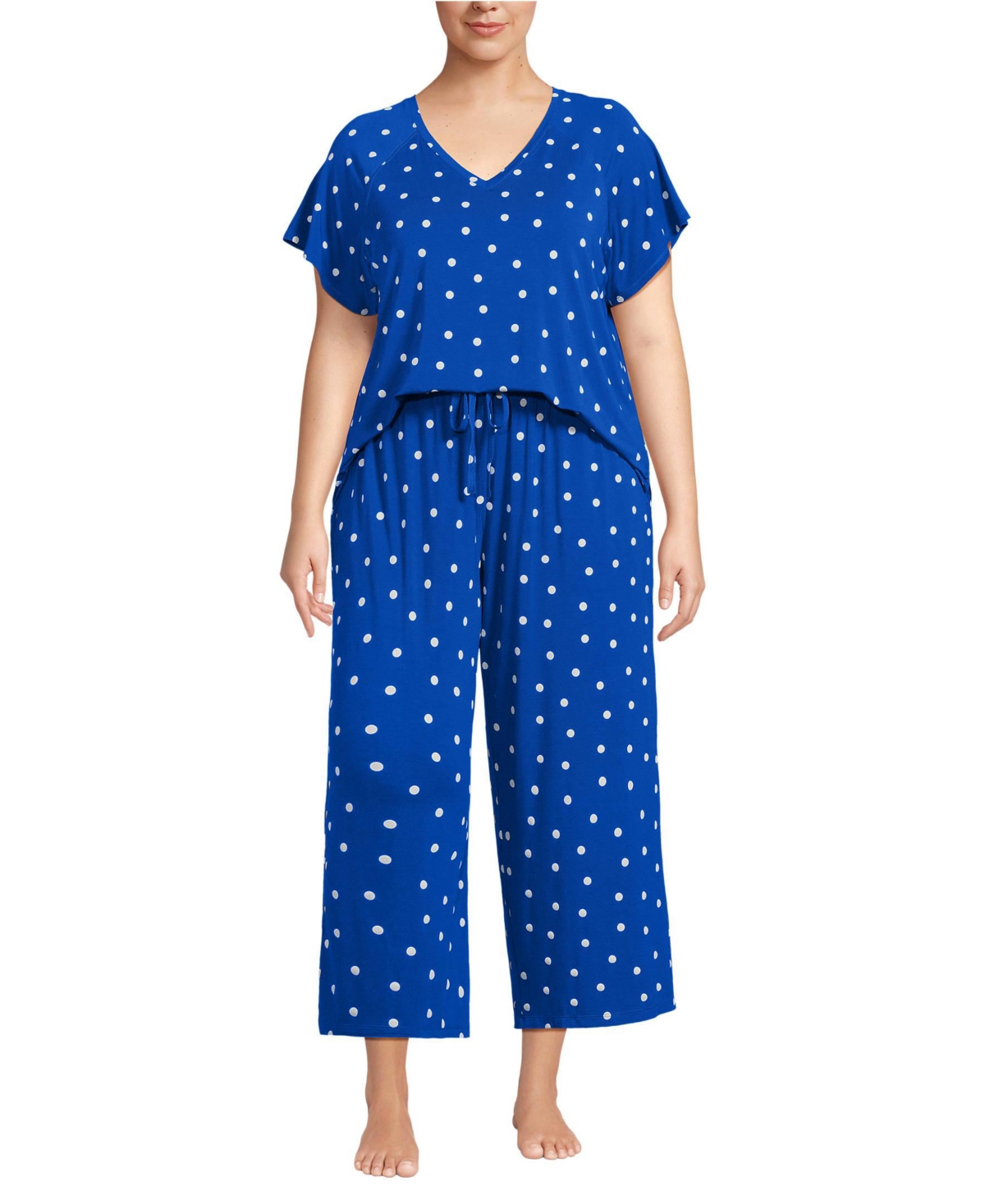 Click here for Lands End Plus Size Cooling Pajama Set - Short Sle... prices