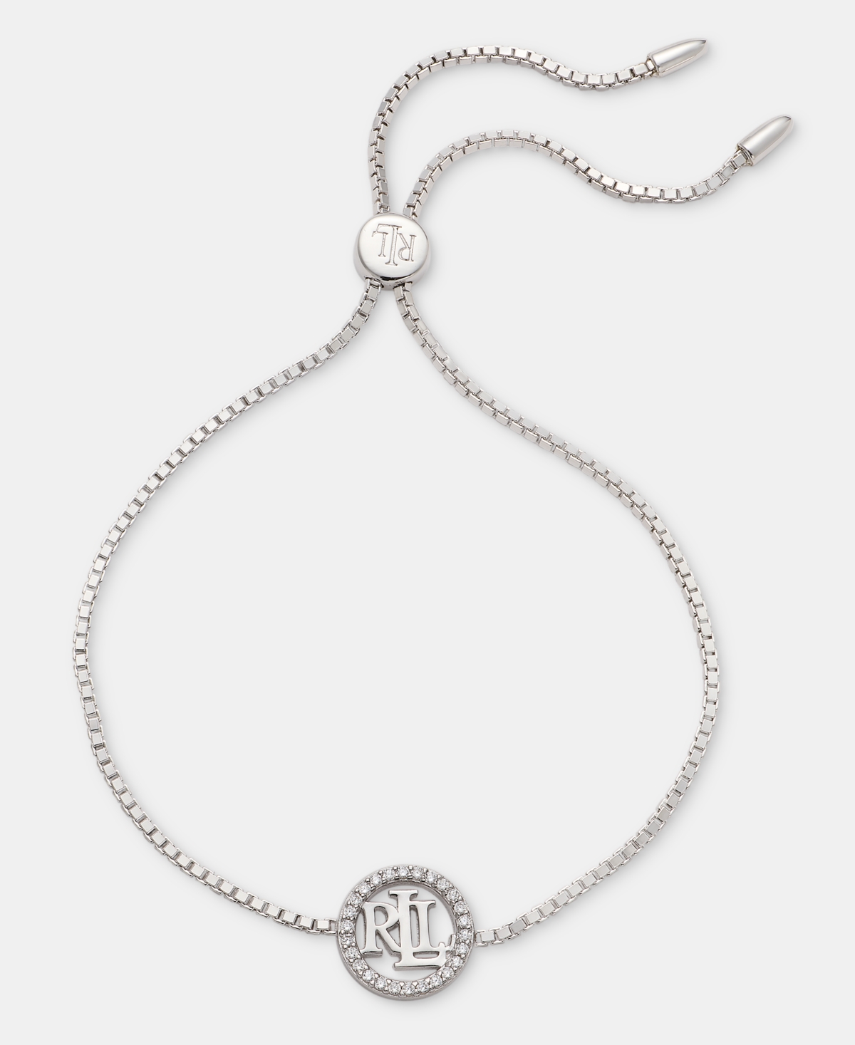 Click here for Lauren Ralph Lauren Crystal Logo Slider Bracelet -... prices