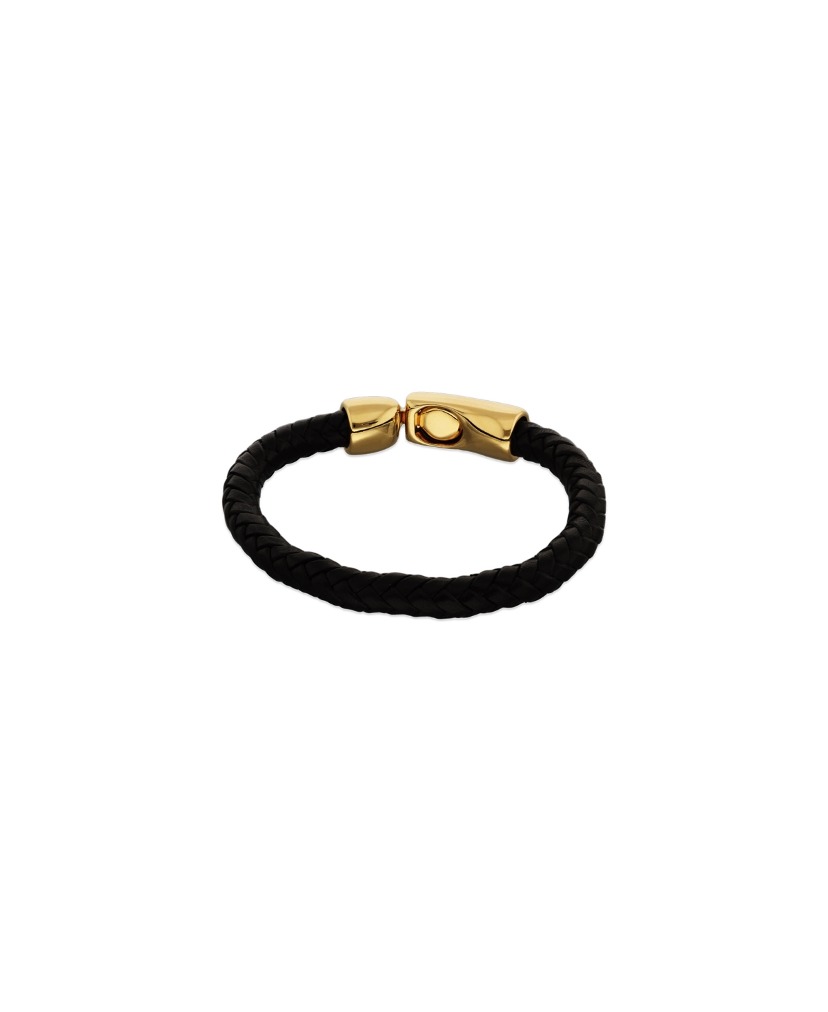 Click here for UNOde50 Black braided leather bracelet with gold c... prices
