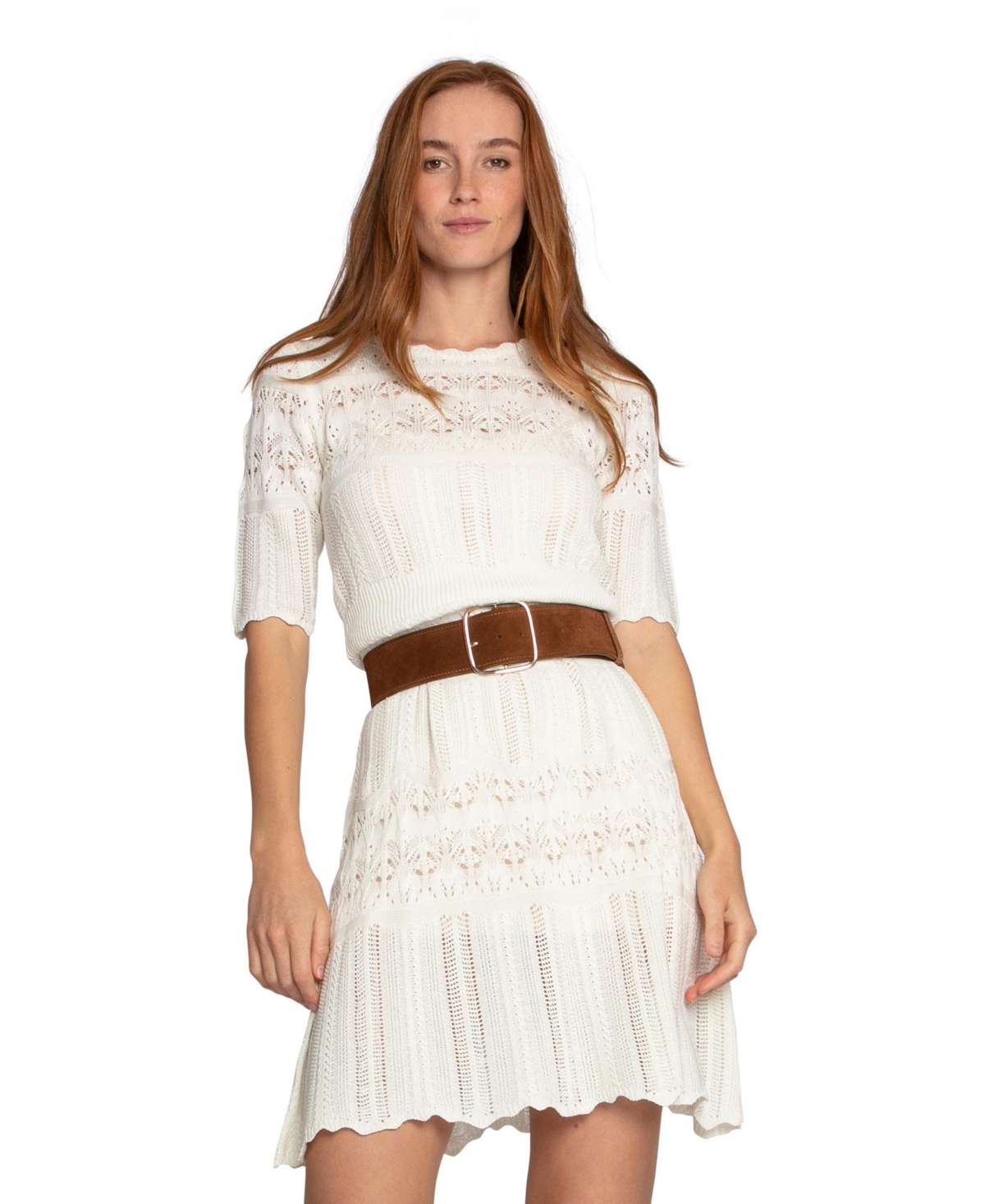 Click here for Belle & Bloom Womens Everbloom Crochet Mini Dress... prices