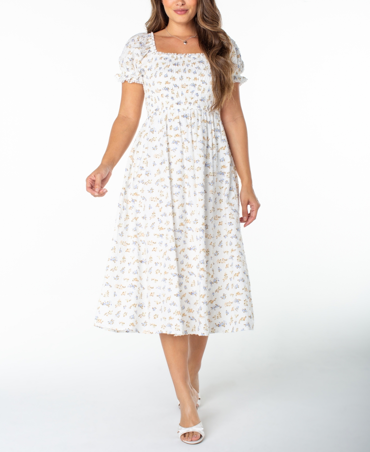 Click here for Celebrity Pink Juniors Square-Neck Puff-Sleeve Mid... prices