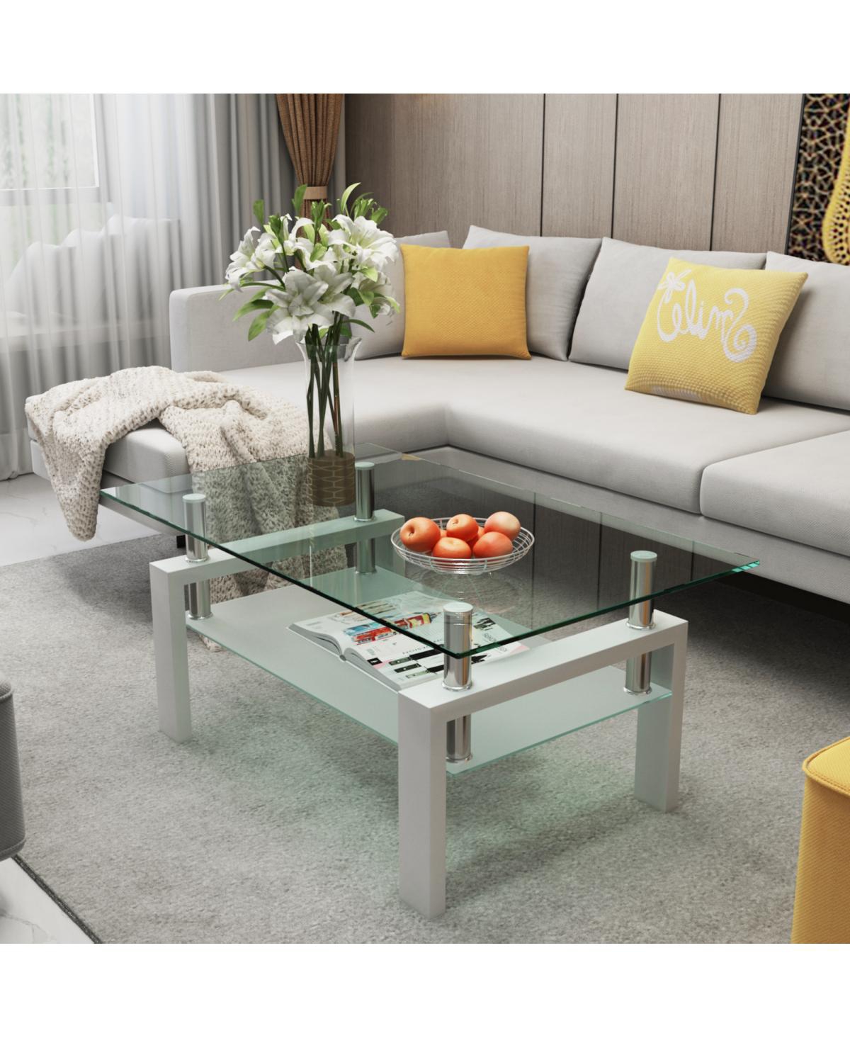 Click here for Streamdale Furniture Rectangle Glass Coffee Table... prices