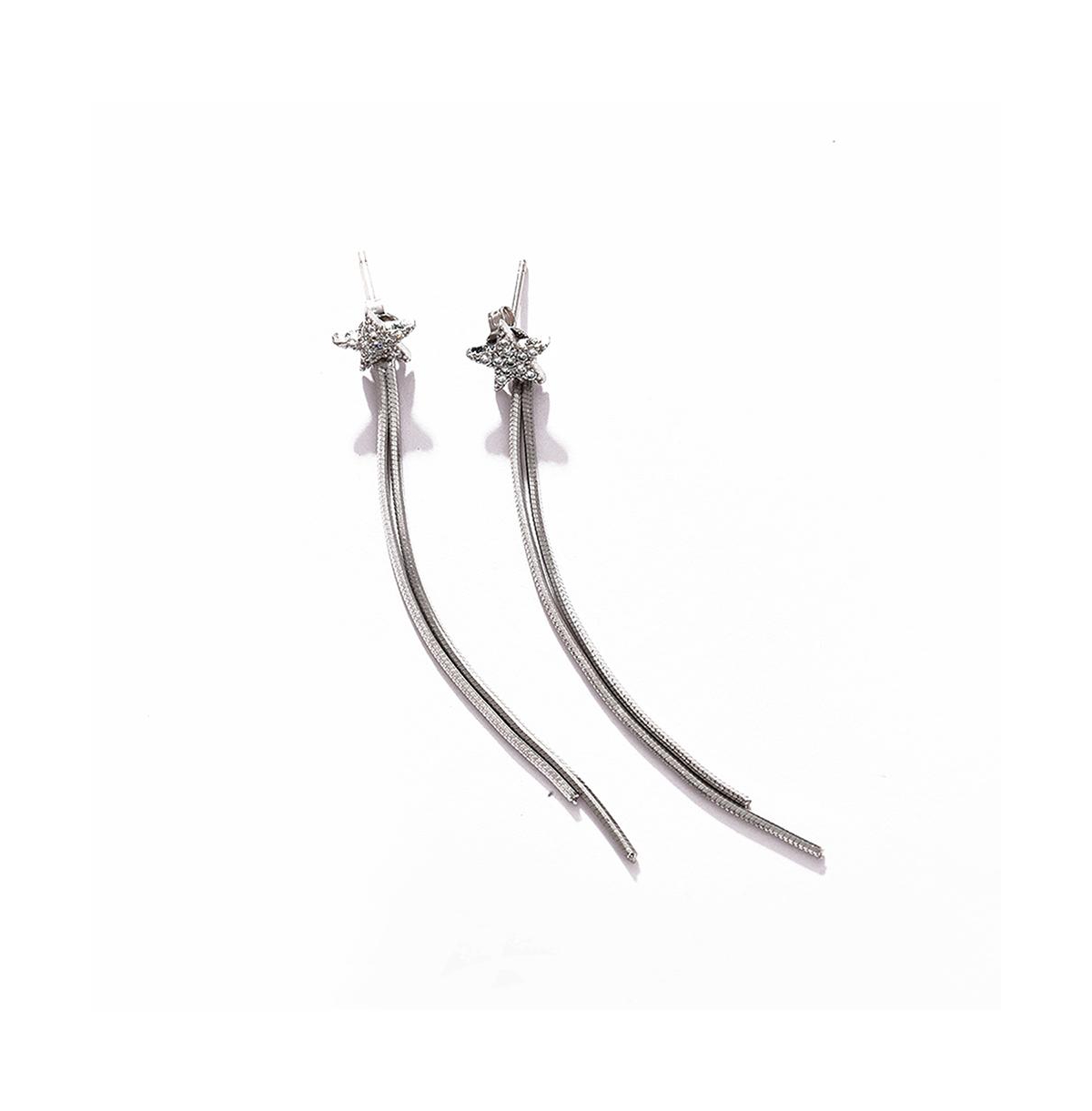 Click here for Sohi Womens Star Drop Earrings - Silver prices
