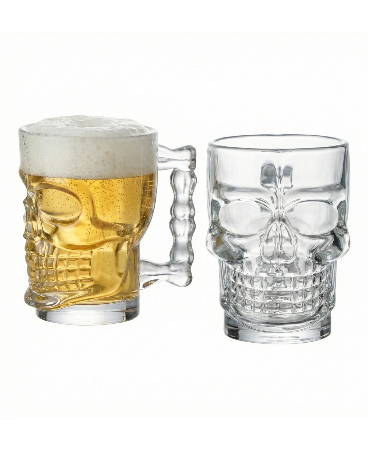 Click here for Set of 2 17.62 oz Skull Glass Mugs - Clear prices