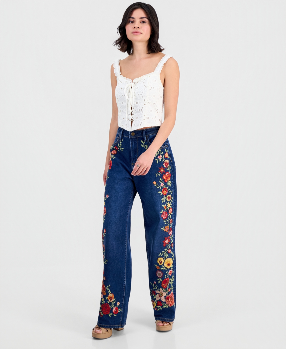 Click here for Driftwood Womens Penelope Wide-Leg High-Rise Jeans... prices