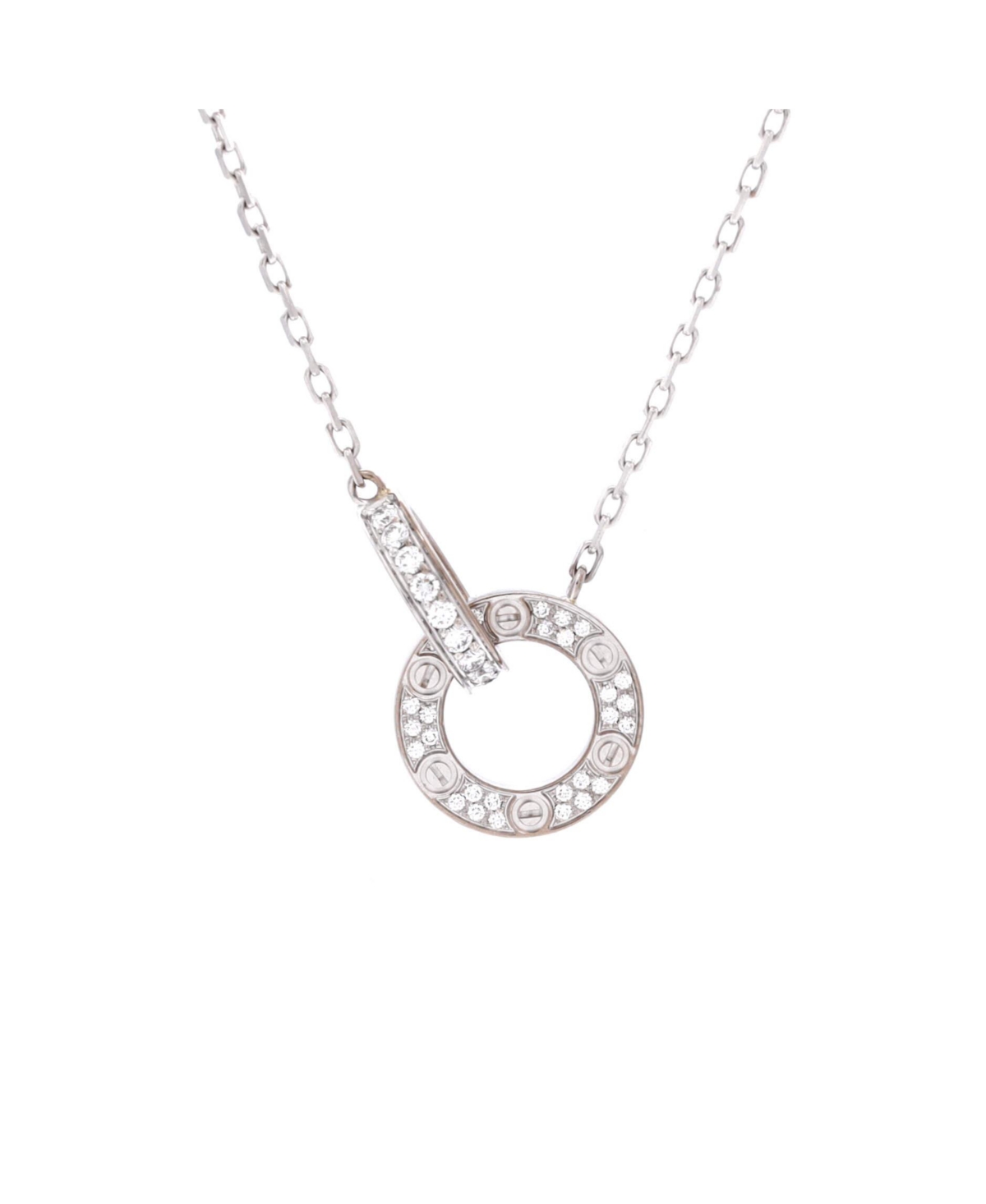 Click here for Pre-Owned Cartier Love Interlocking Pave Necklace... prices