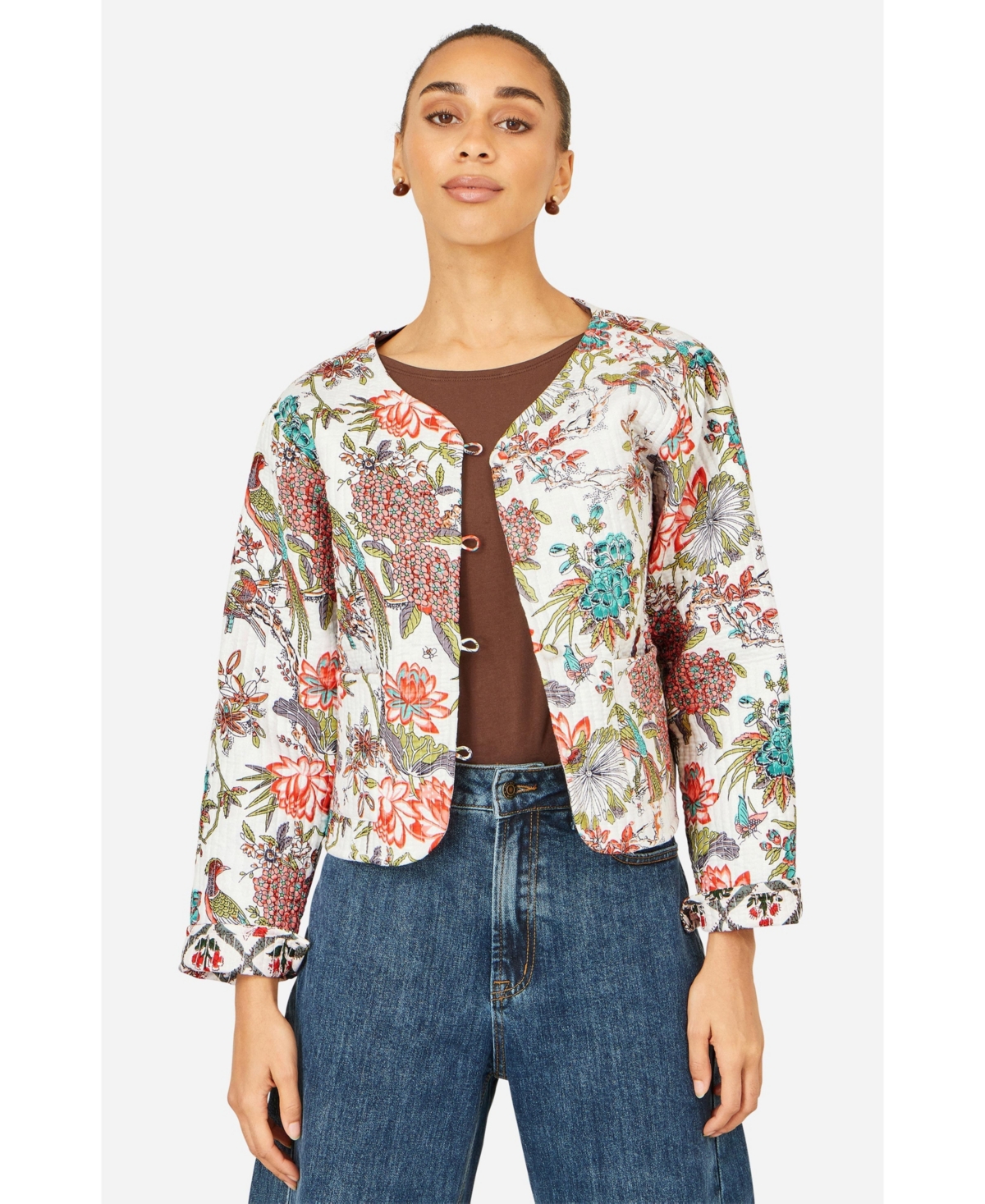 Click here for Yumi Womens Print Reversible Cotton Quilted Jacket... prices