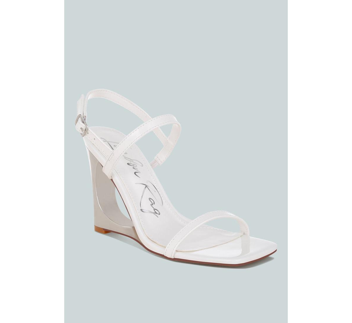 Click here for Ladra Metallic Fantasy Wedge Heel Sandals - White... prices