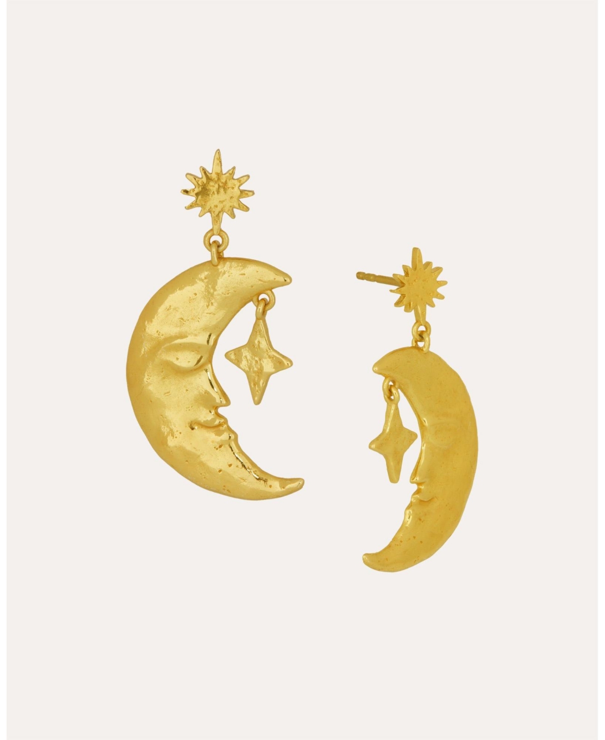 Click here for Ottoman Hands Crescent Moon Drop Earrings - Gold prices