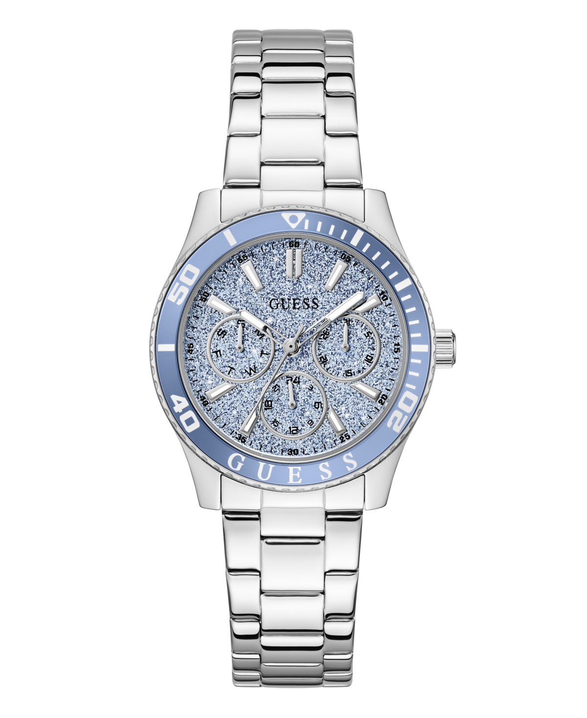 Click here for Guess Womens Silver-Tone Stainless Steel Multi-Fun... prices