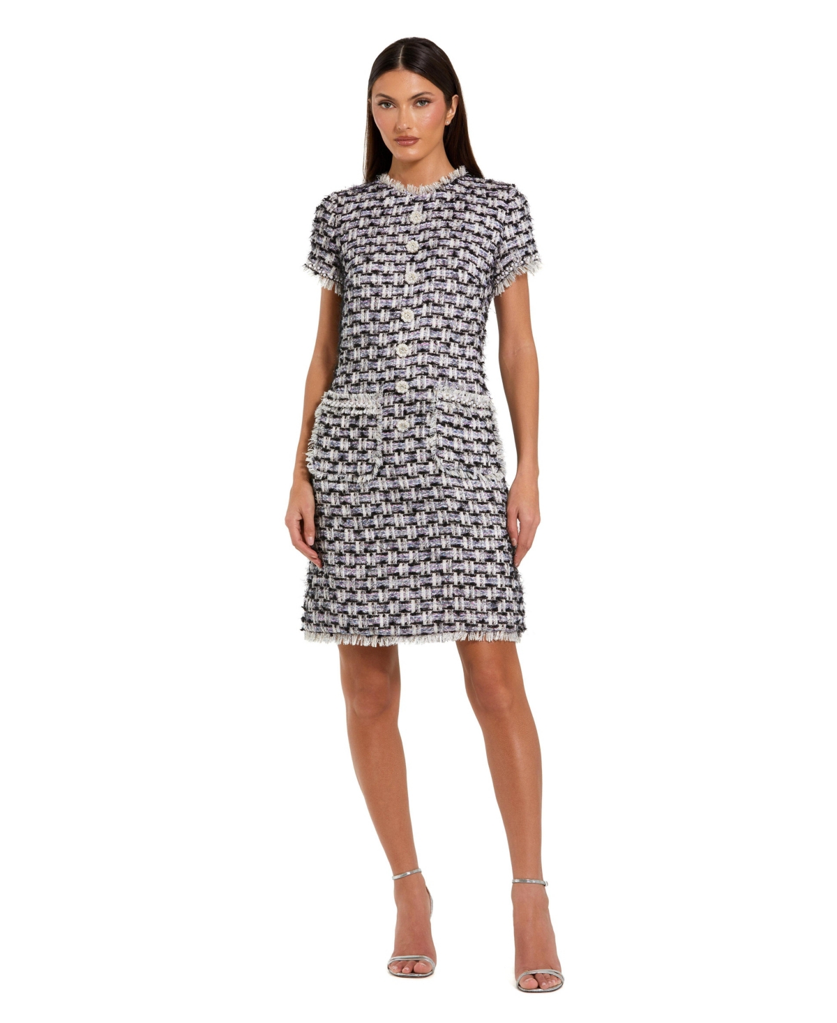 Click here for Mac Duggal Womens Cap Sleeve Floral Button Detail... prices