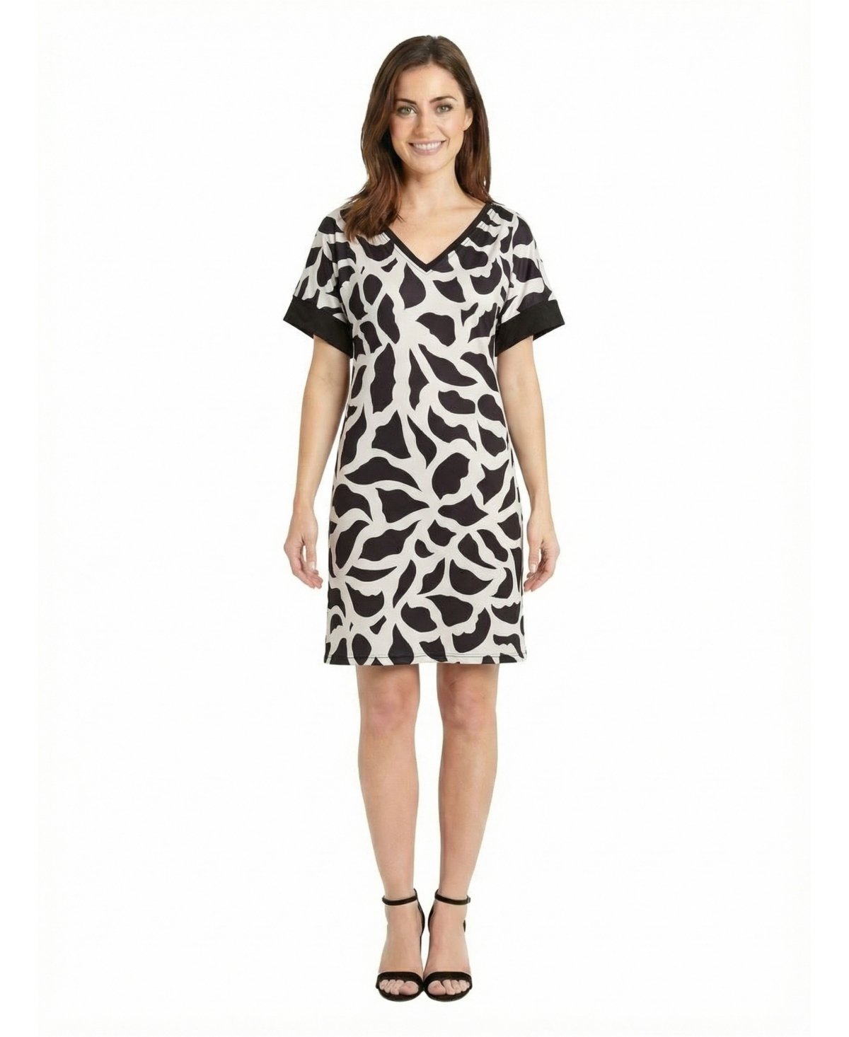 Click here for 24seven Comfort Apparel Petite Abstract Print Knee... prices