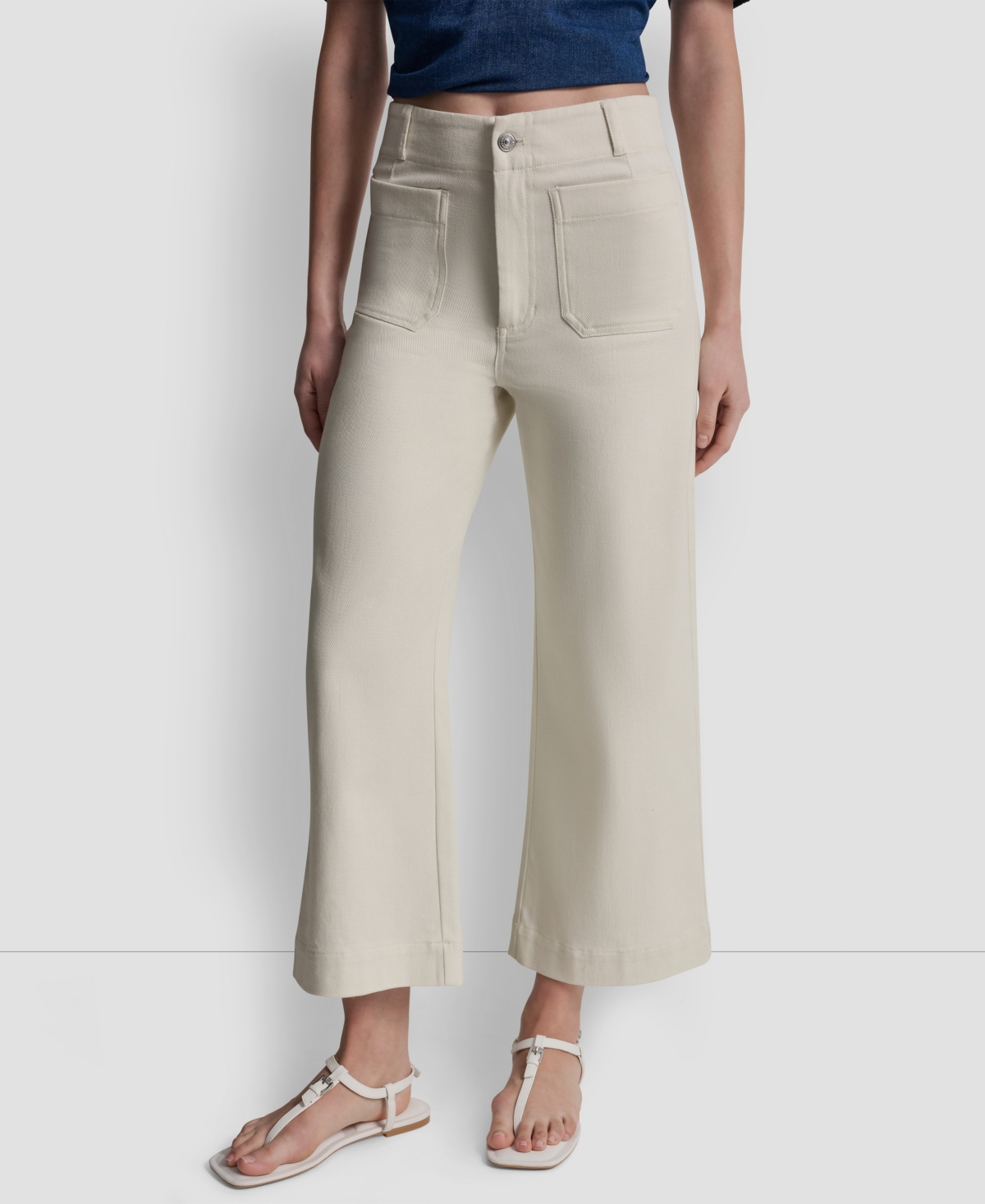 Click here for Dkny Jeans Womens High-Rise Cropped Wide-Leg Pants... prices