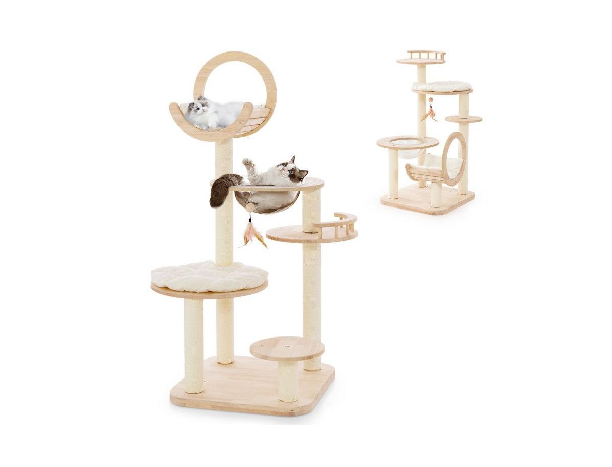 Click here for Aostirmotor 4-in-1 Wooden Cat Tower with Space Cap... prices