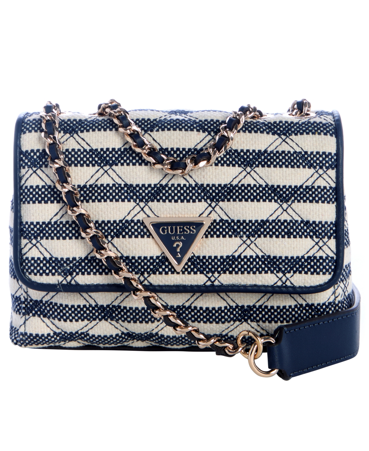 Click here for Guess Giully Ii Mini 2 Compartment Flap Bag - Blue prices