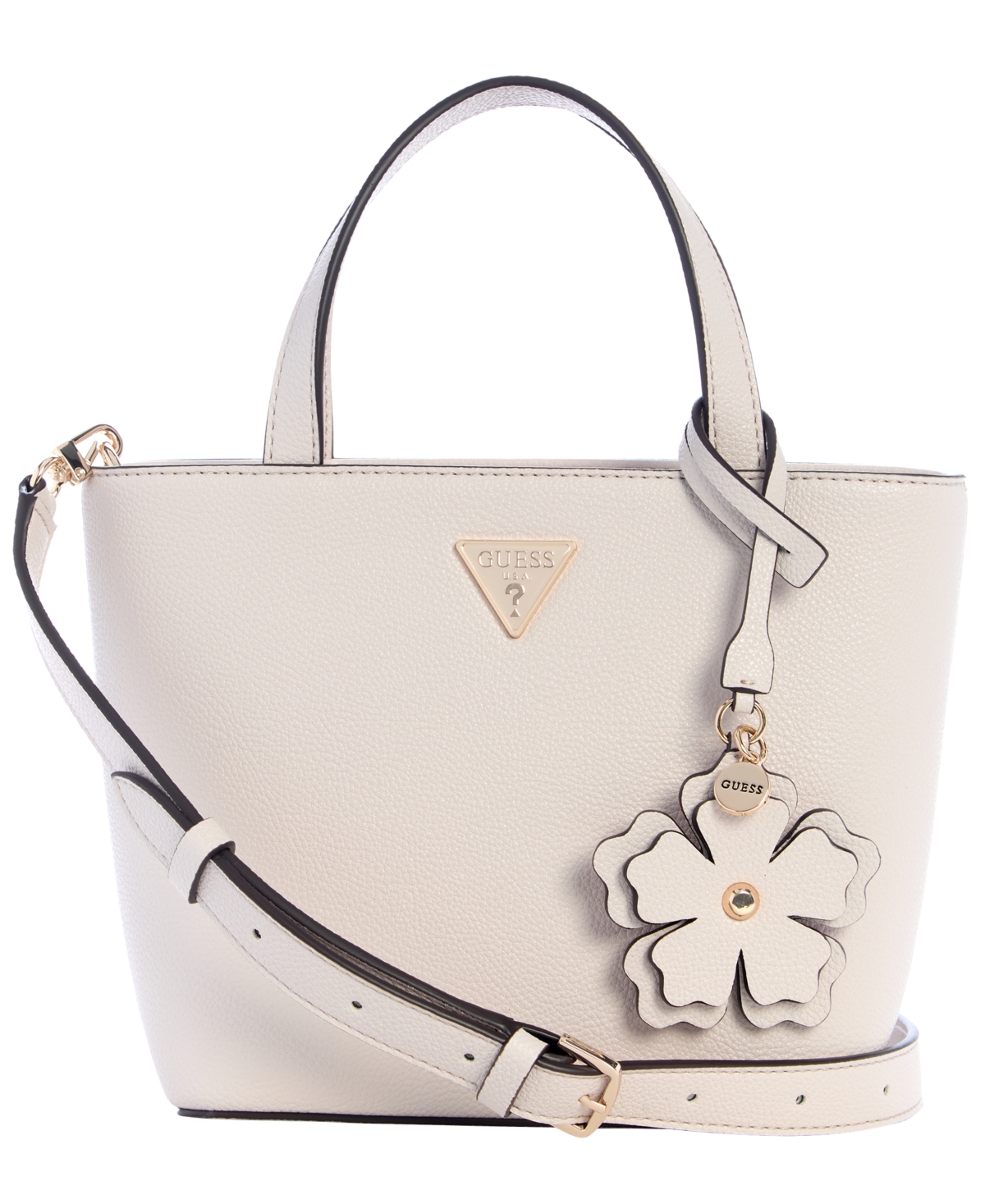 Click here for Guess Lucci Small Top Zip Tote Bag - Beige prices