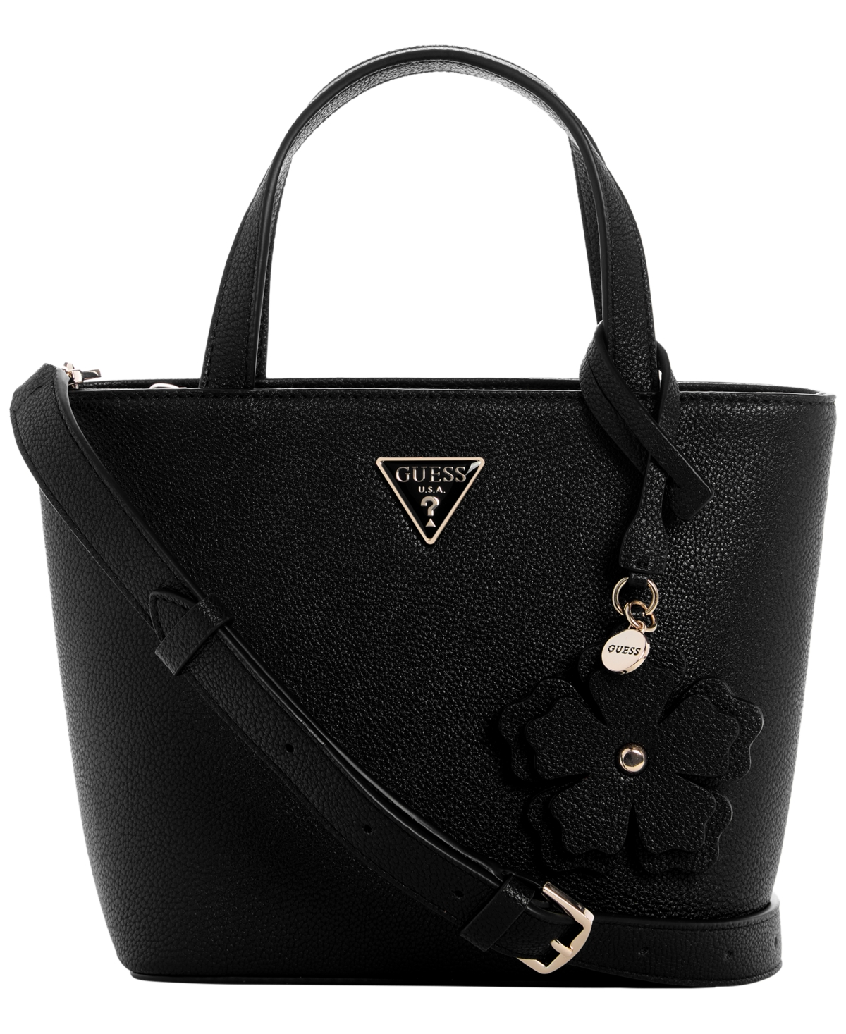Click here for Guess Lucci Small Top Zip Tote Bag - Black prices