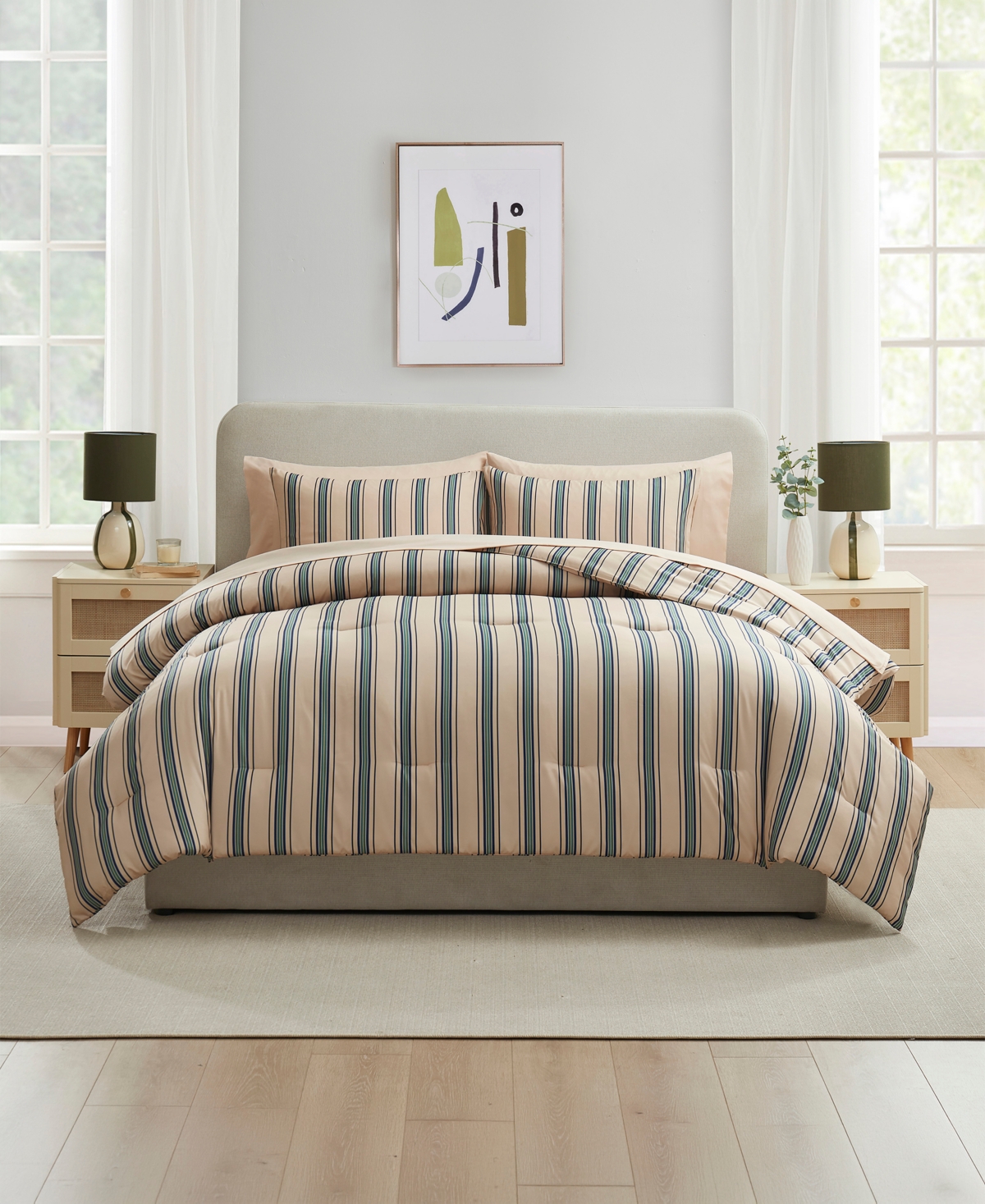 Click here for Nestl Luxury Soft Modern Striped Design 7-Pc. Comf... prices