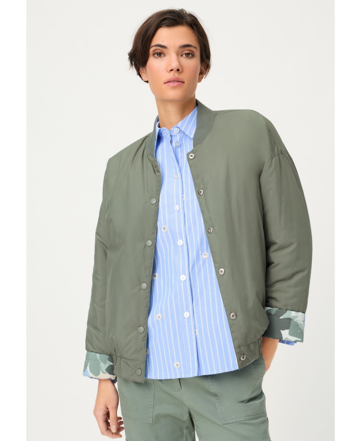 Click here for Olsen Womens Reversible Botanic Camo Bomber Jacket... prices