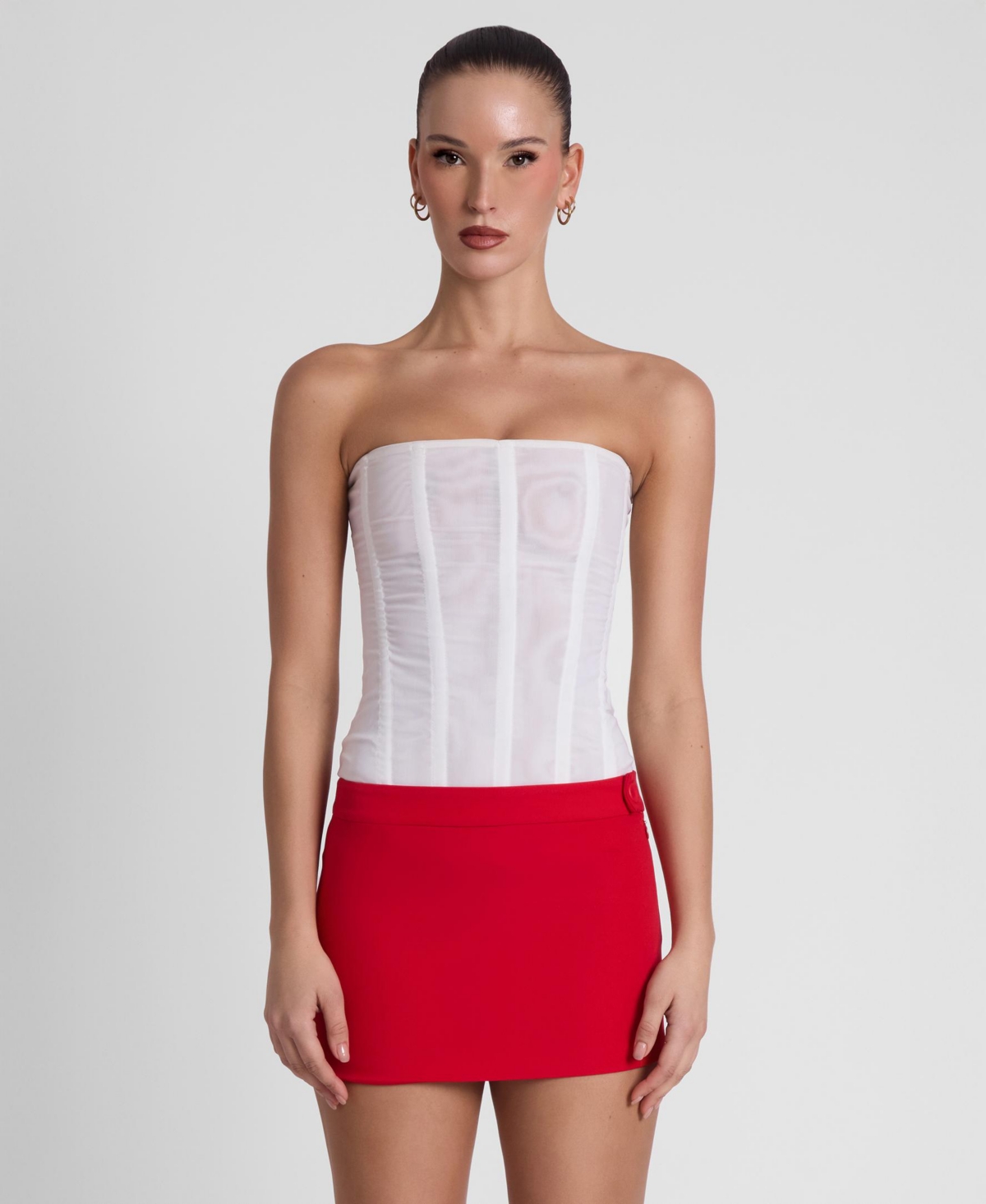 Click here for Leau Womens Classic Column Micro Mini Skirt - Red prices