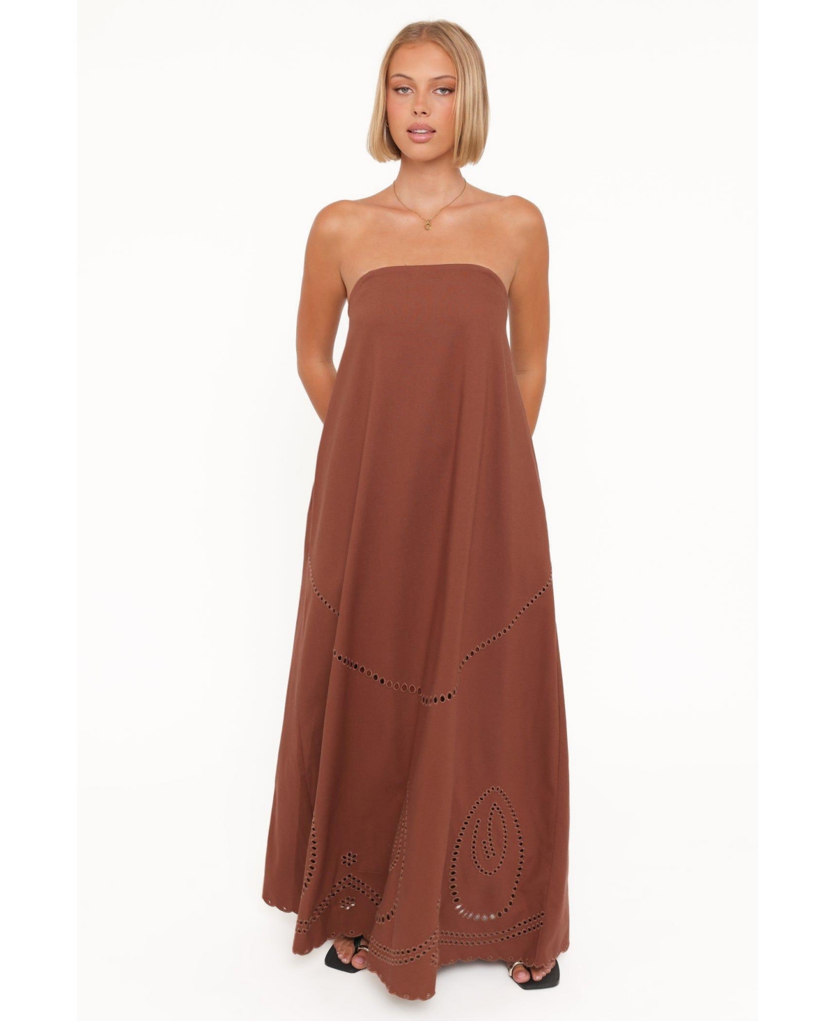 Click here for Petal and Pup Womens Como Strapless Maxi Dress - B... prices