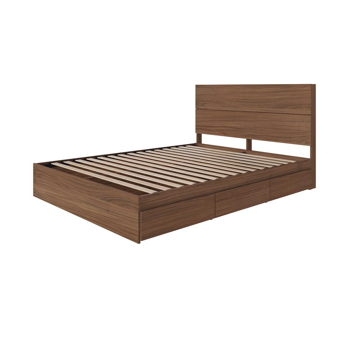 Click here for Nexera Bed Frame And Headboard  Queen. - Walnut prices