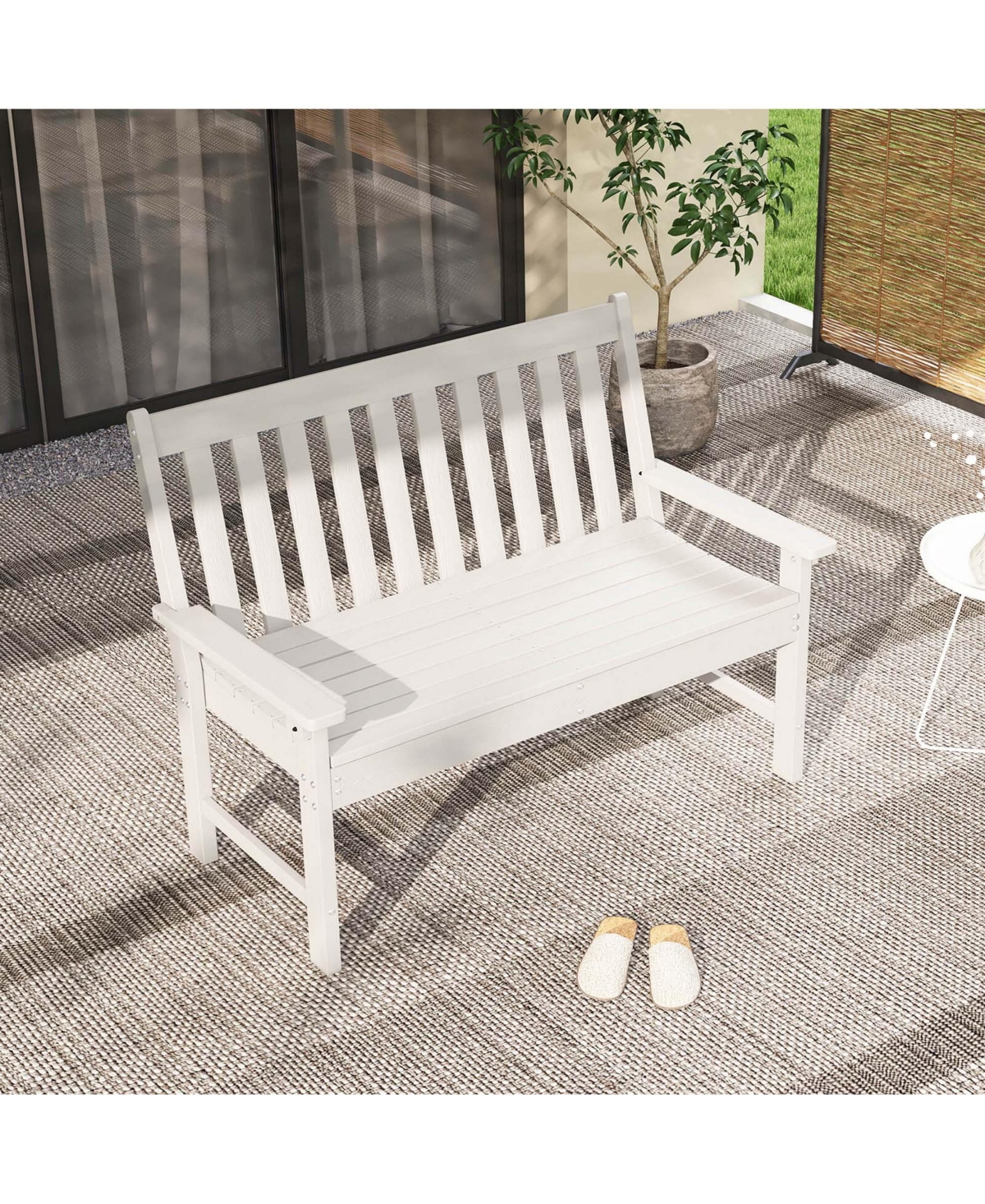 Click here for Garden Bench All-Weather Hdpe 2-Person Outdoor Ben... prices