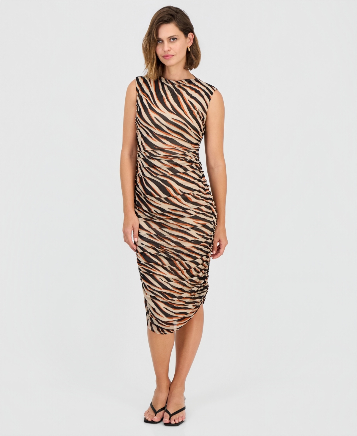 Click here for Bar Iii Womens Animal-Print Mesh Dress  Macys Excl... prices