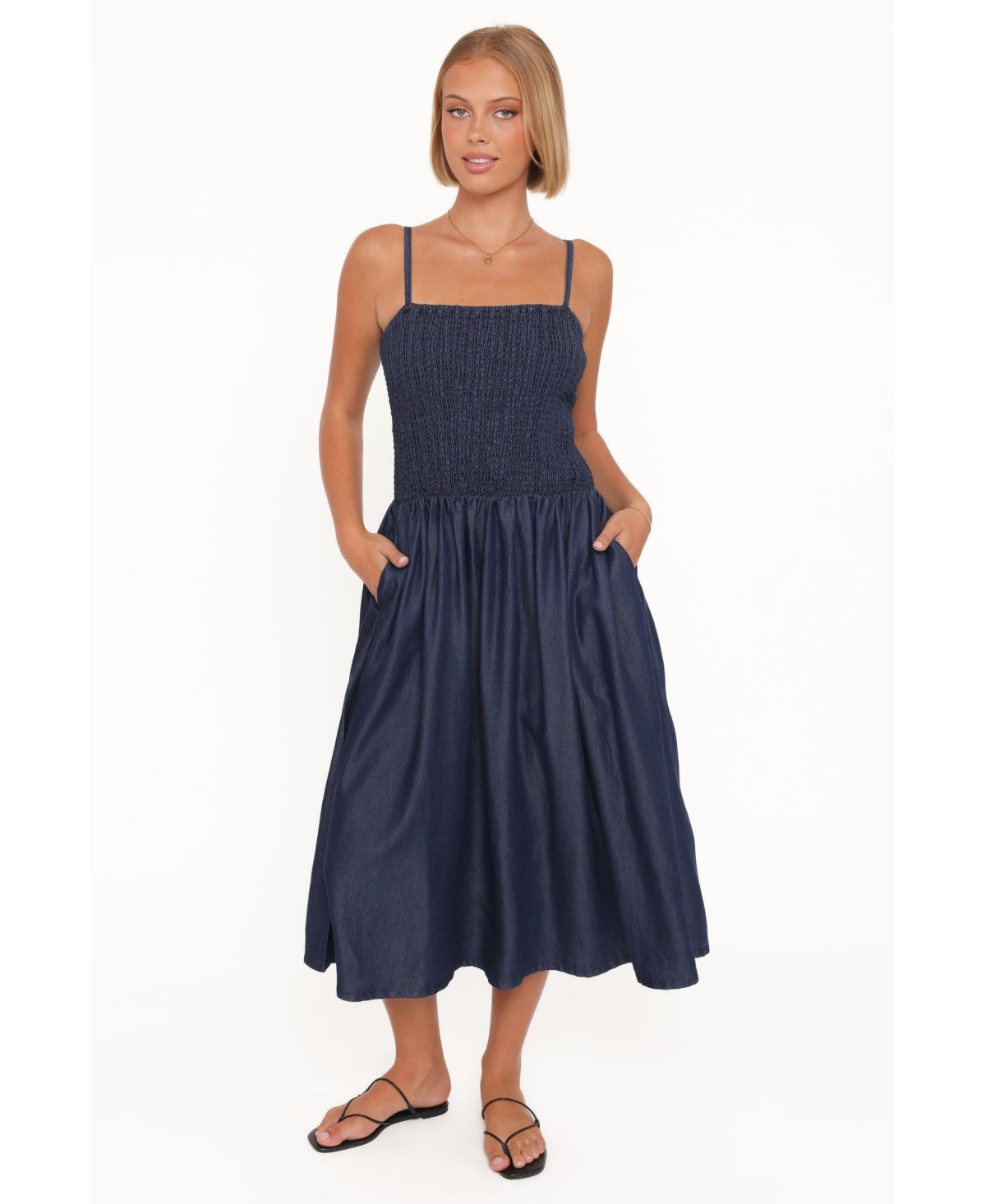 Click here for Petal and Pup Womens Arnika Midi Dress - Blue prices