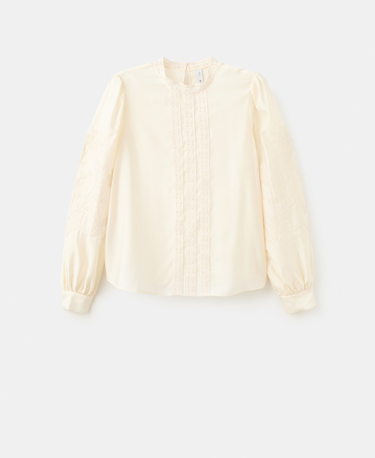 Click here for Mango Womens Floral Embroidery Cotton Blouse - Ecr... prices